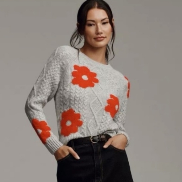 Maeve | Sweaters | Maeve Anthropologie Flower Sweater | Poshmark